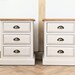 Pair Vintage Solid Pine Bedside Tables / Rustic Cabinets/taupe Neutral Colour Bedside Cabinets ...