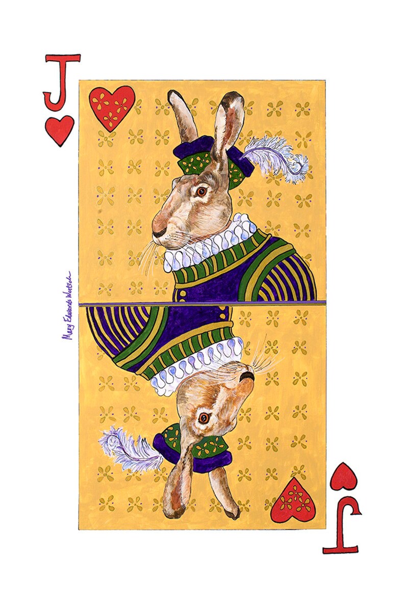 Poster, Tudor Rabbit, the Jack of Hearts - Etsy