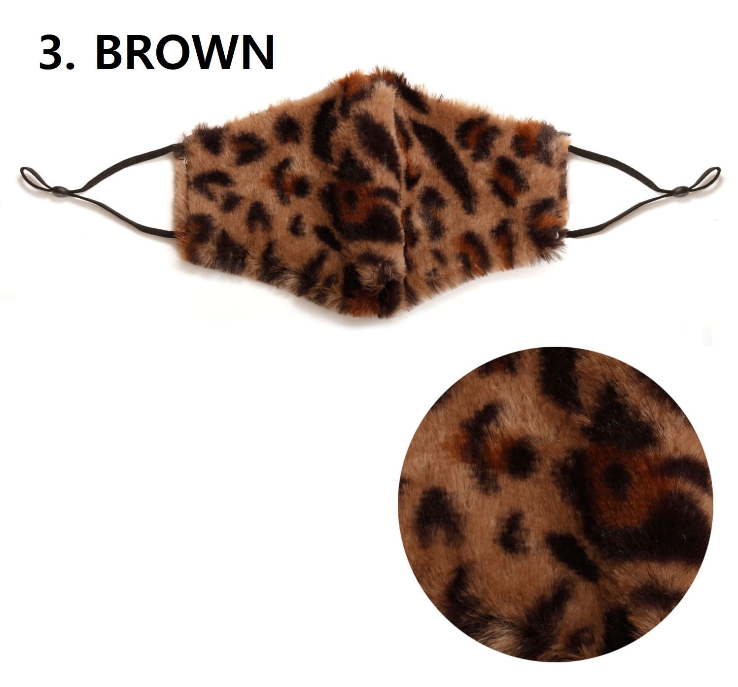 Trendy Leopard Faux Fur Face Mask, Warm Winter Face Masks With ...