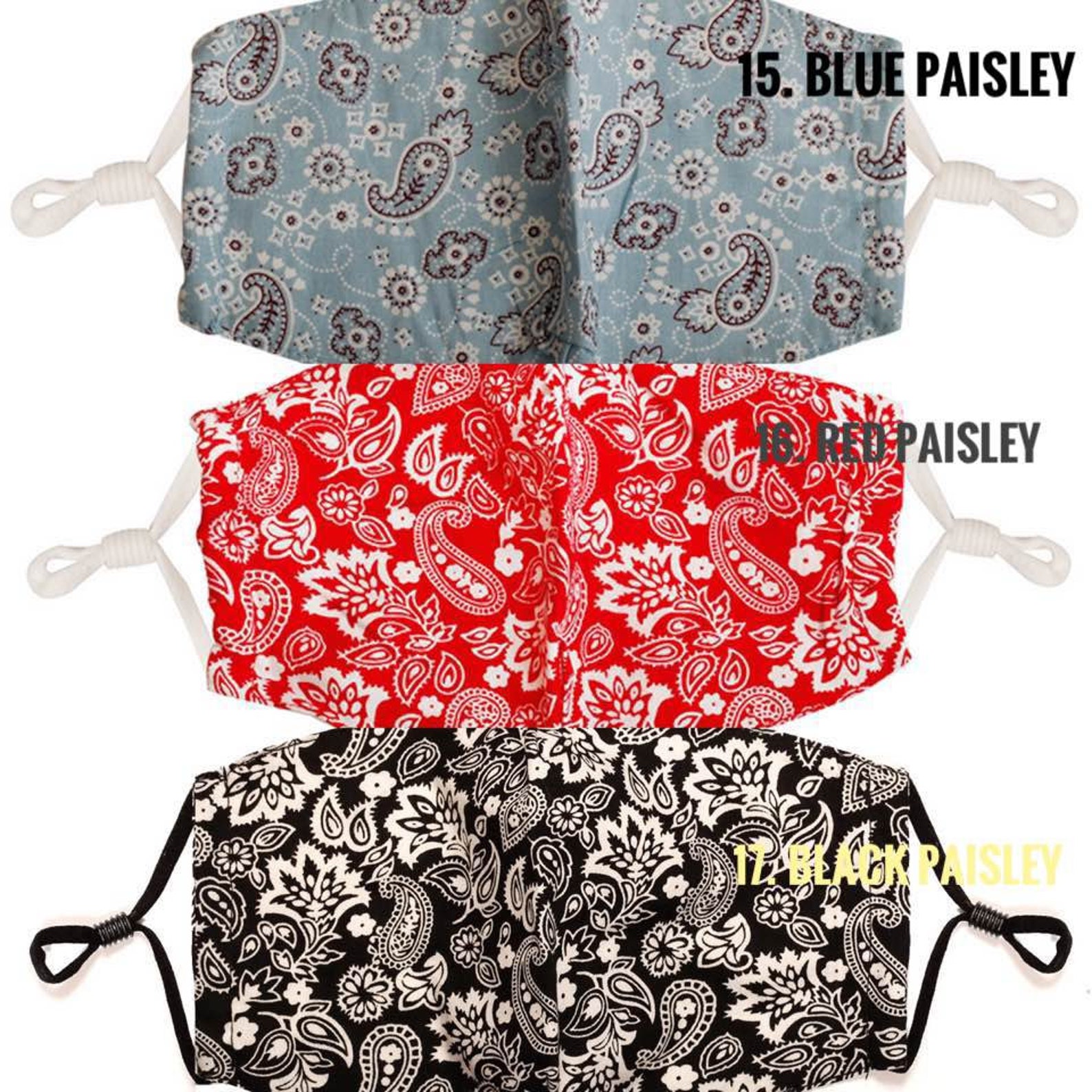 Updated Colors Adjustable Ear String Unisex Face Mask. - Etsy