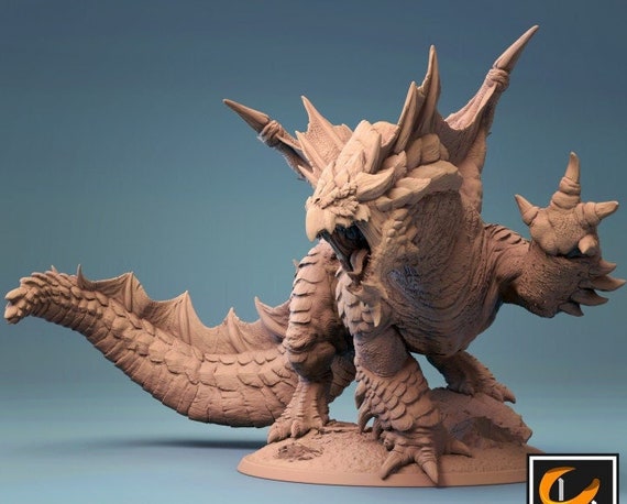 D&D Miniature Adult Brown Dragon | Etsy