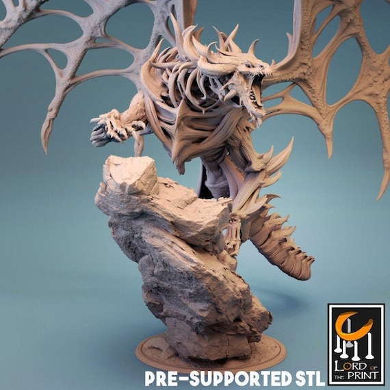 D&D Miniature Undead Dragon - Etsy