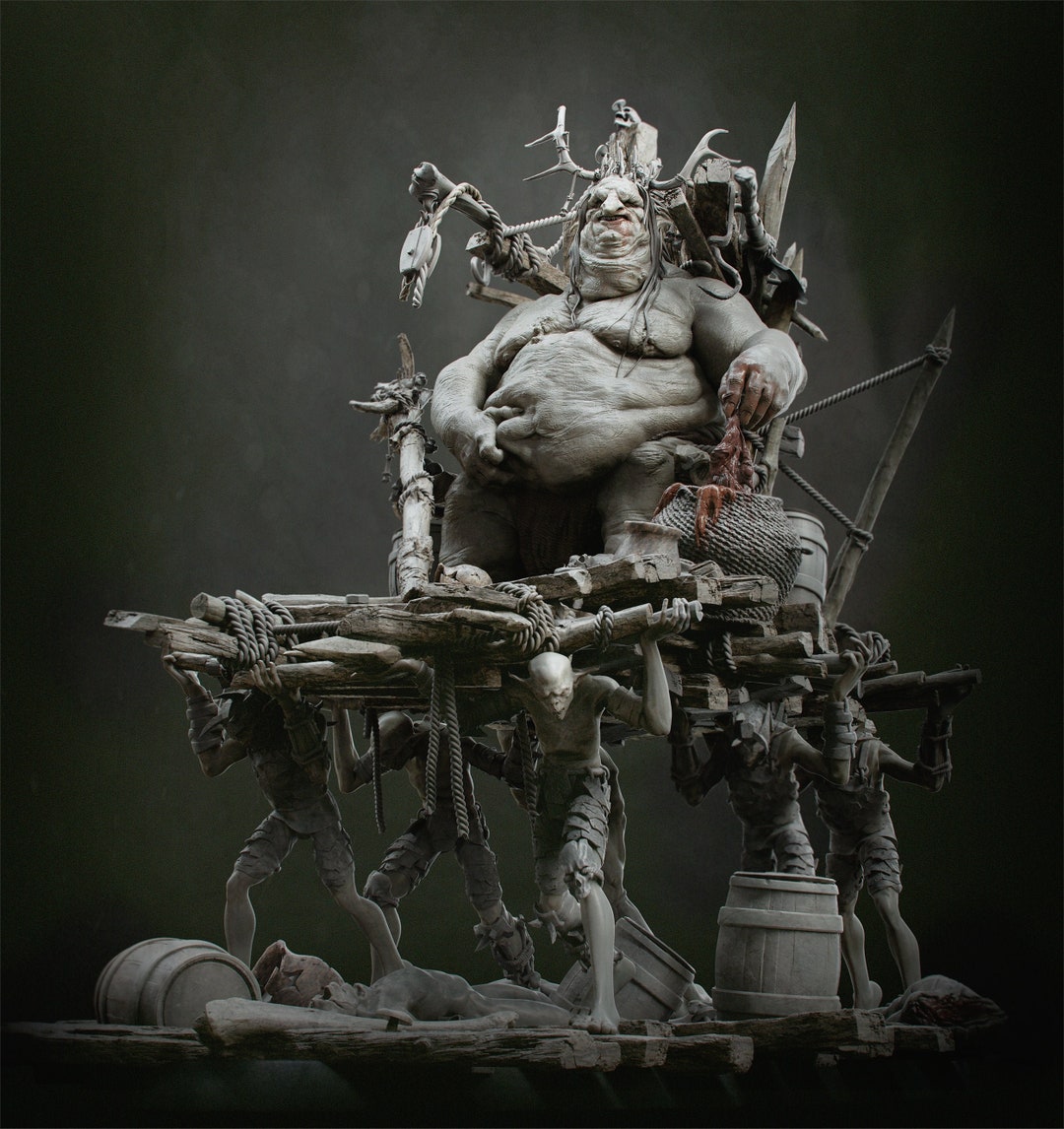 D&D Miniature - Goblin King Palanquin - Etsy