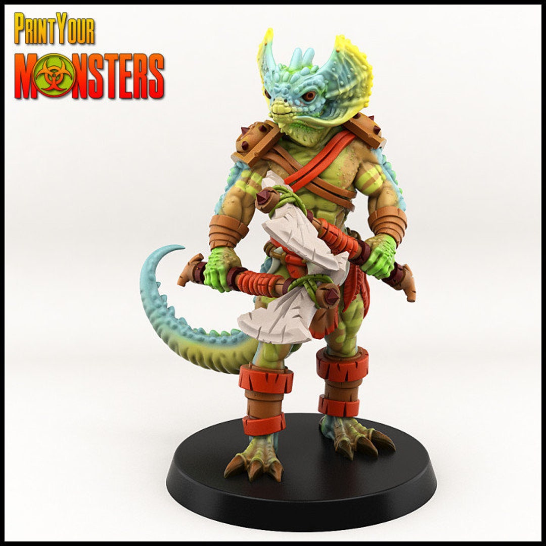 D&D Miniature - Lizardman 7 - Etsy