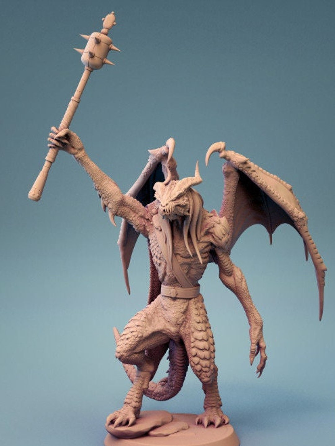 D&D Miniature - Red Abishai - Etsy