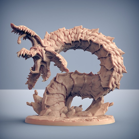 D&D Miniature Giant Worm Massive Beast - Etsy