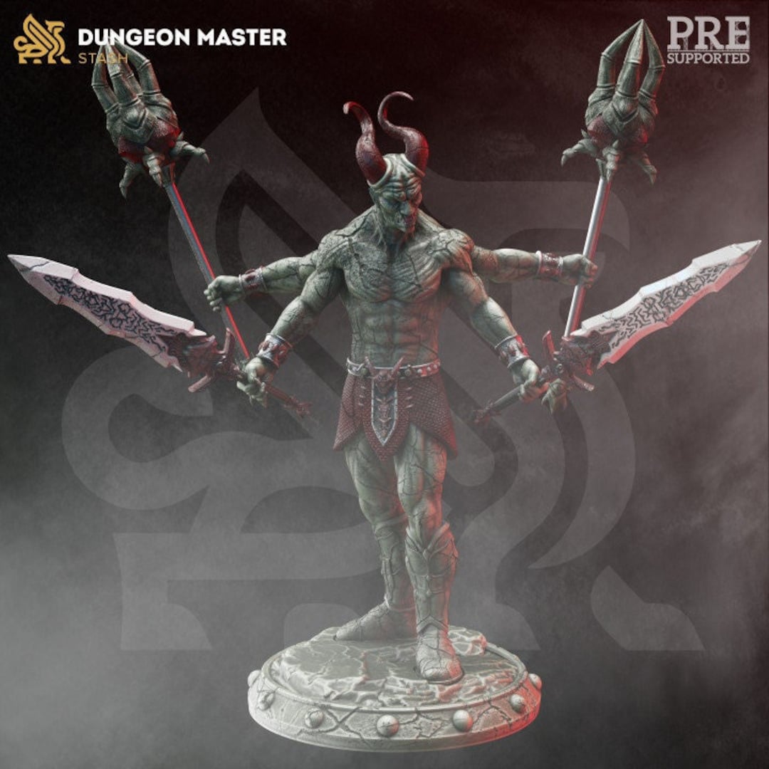 D&D Miniature - Obsidian Demon - Etsy