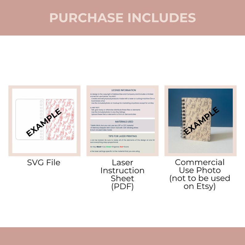 SVG Musical Pattern 2.5X3.5 Photo Frame | Laser File | Scoring Design ...