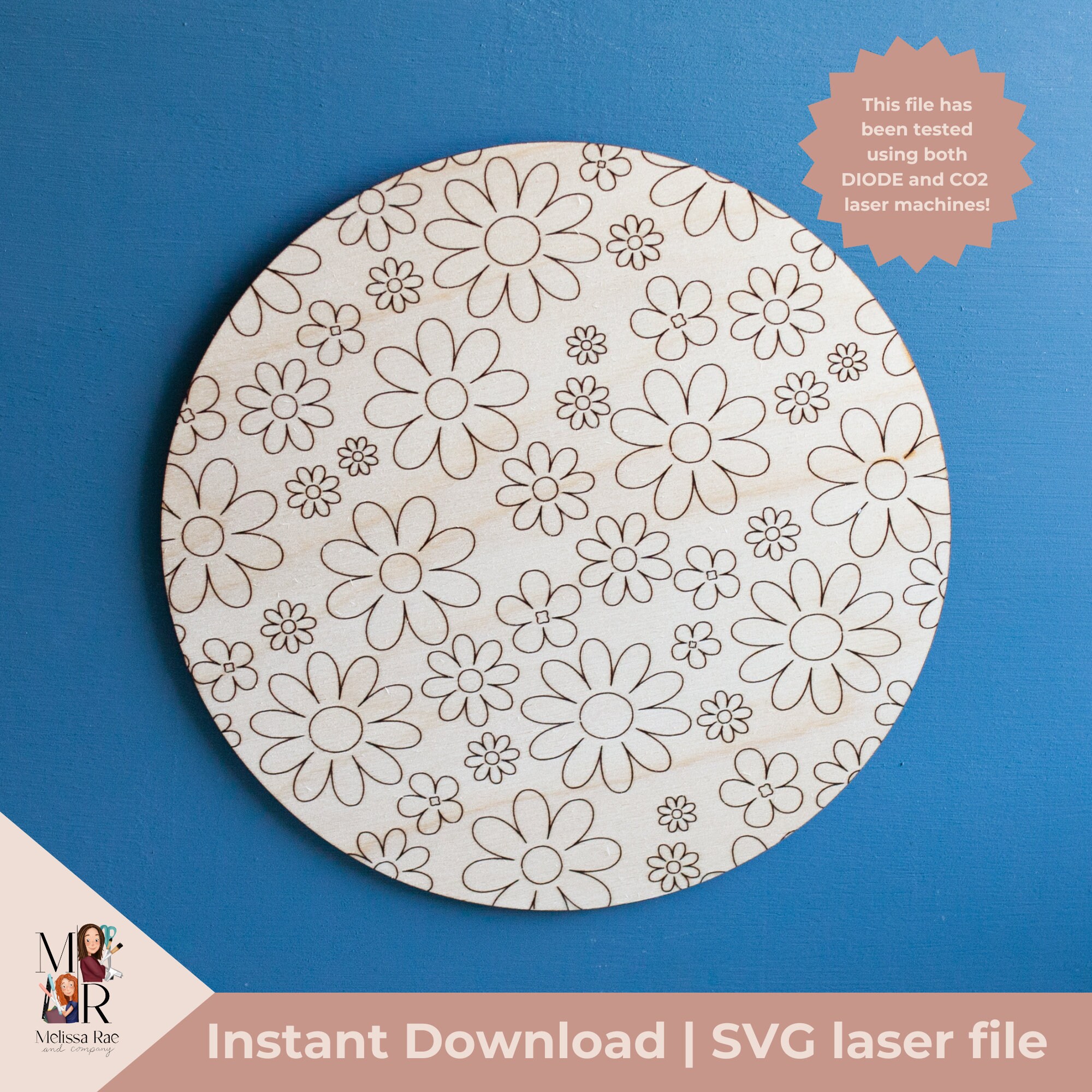 SVG Flower Pattern Sign | Laser File | Scoring Design - Etsy