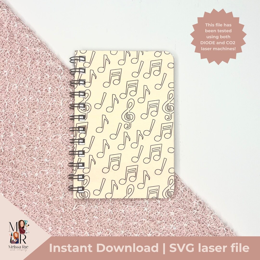 SVG Musical Notes Notebook | Laser File | Scoring Design | Cinch ...