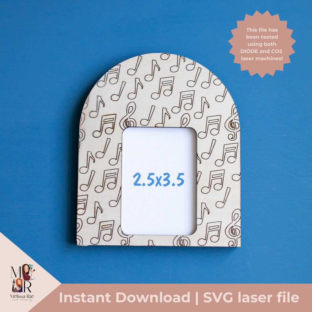 SVG Musical Pattern 2.5X3.5 Photo Frame | Laser File | Scoring Design ...