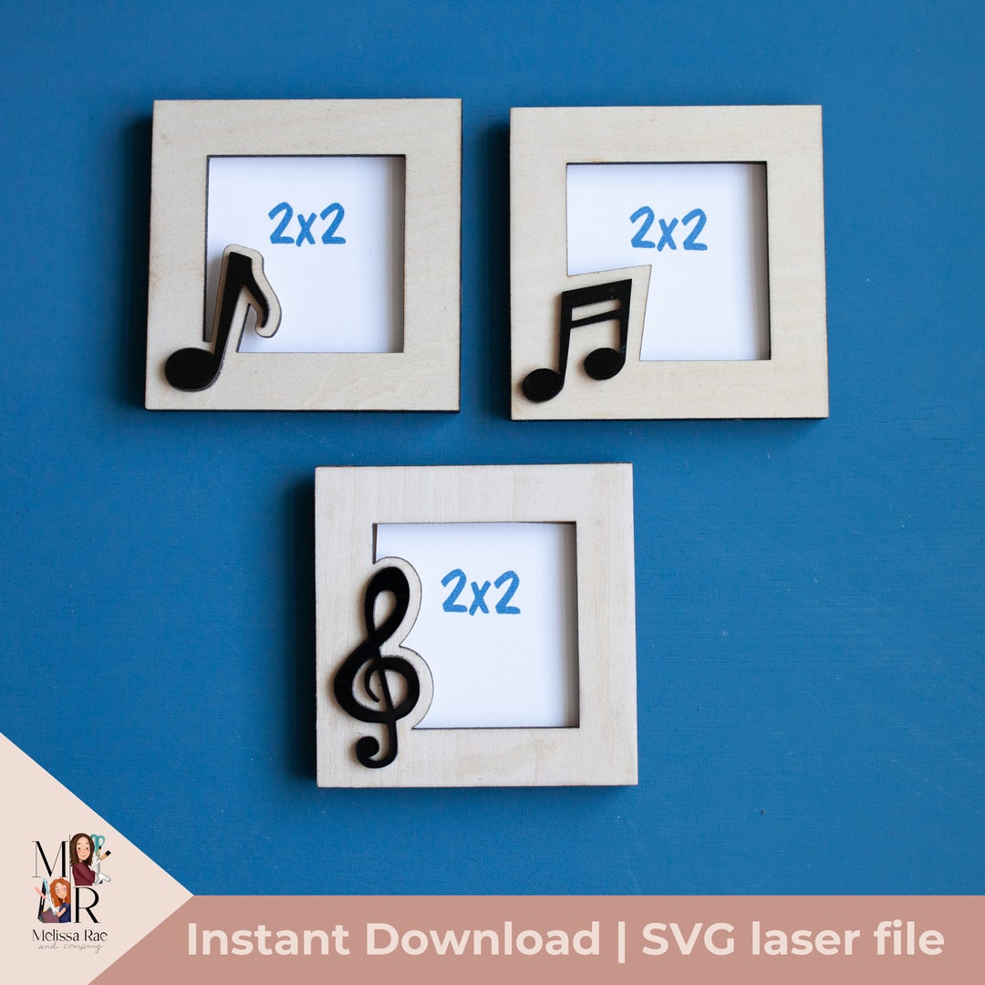 SVG Musical Note 2x2 Frame Set of 3 Laser File - Etsy