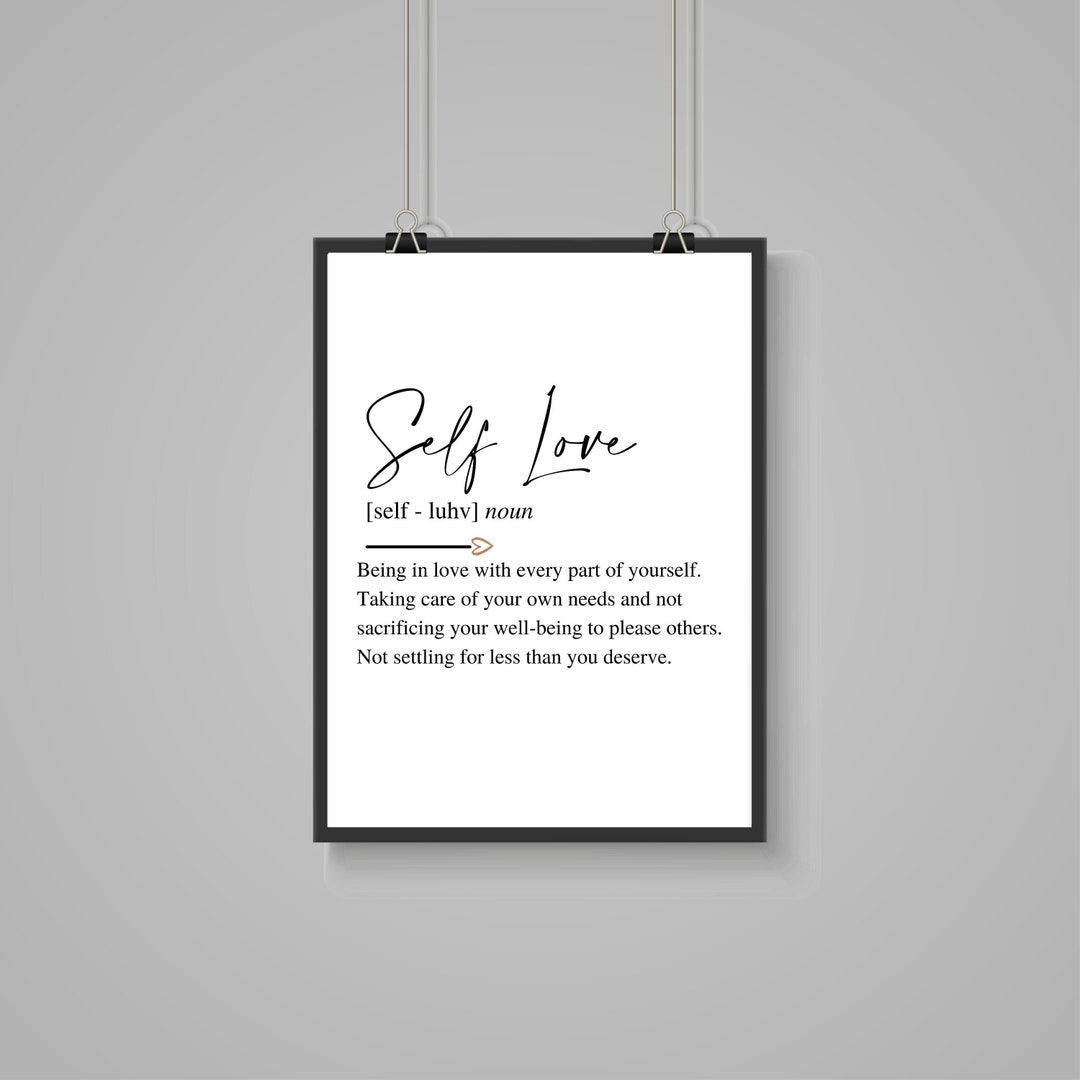 Self-love Definition Print, Quote Wall Art Print, Definition Print ...