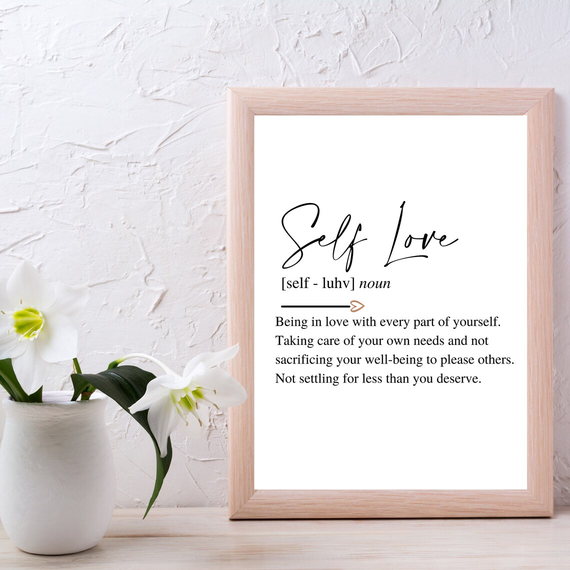 Self-love Definition Print, Quote Wall Art Print, Definition Print ...