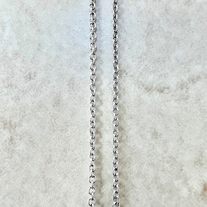 14K White Gold Cable Chain Necklace 18 Inch Gold Chain 14K Solid White ...