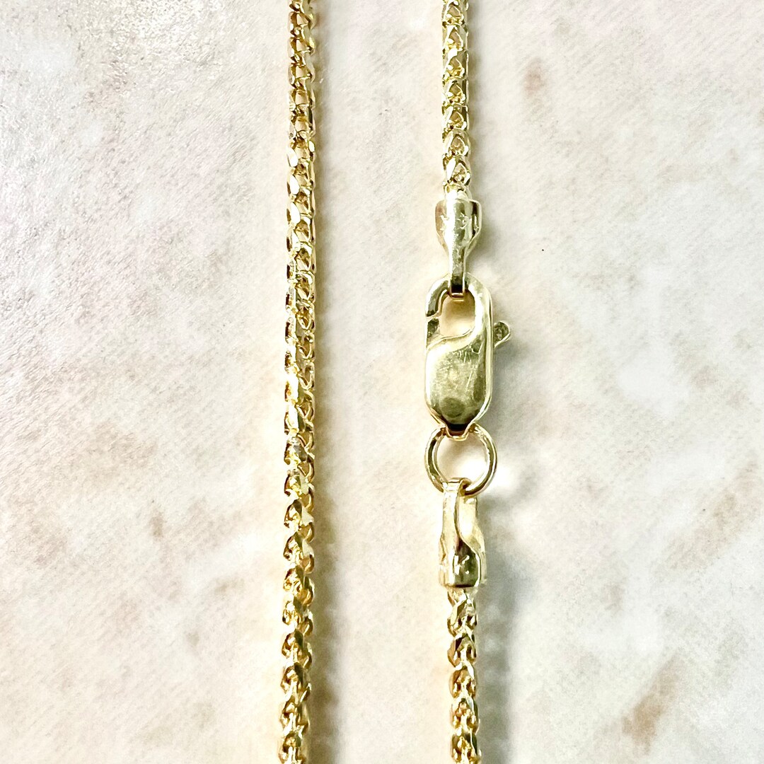 Solid 14K Gold Franco Chain Necklace - 22 Inch Gold Chain Necklace ...
