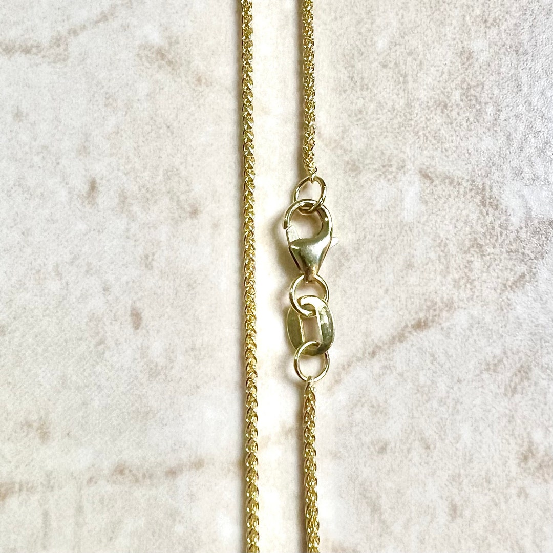 Classic Italian 14K Gold Wheat Chain Necklace - 18 Inch Gold Chain ...