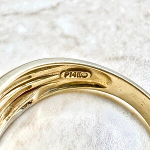 Vintage 14K Diamond Crossover Band Ring - 14K 2 Tone Gold Crossover ...