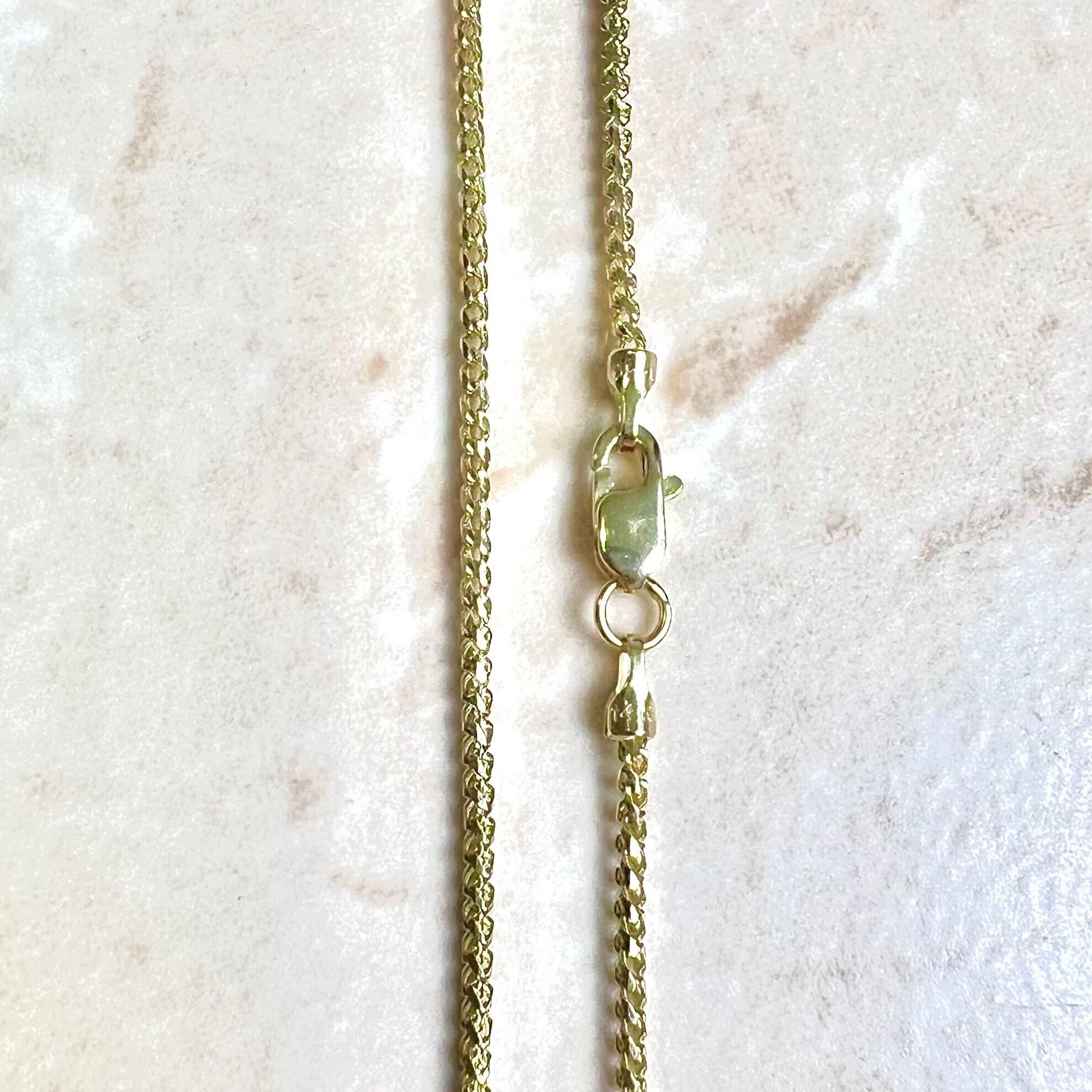 Solid 14K Gold Franco Chain Necklace - 22 Inch Gold Chain Necklace ...