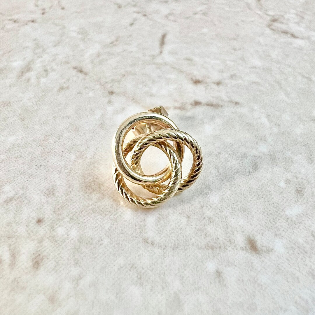 Single Vintage 14K Yellow Gold Stud Earring - Single Earring - Gold ...