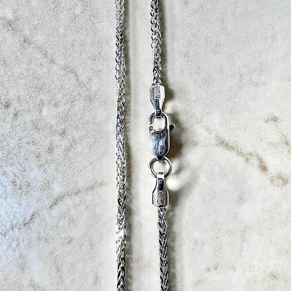 White Gold Wheat Chain - Gem