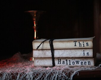 Halloween Book Stack Decor - Etsy