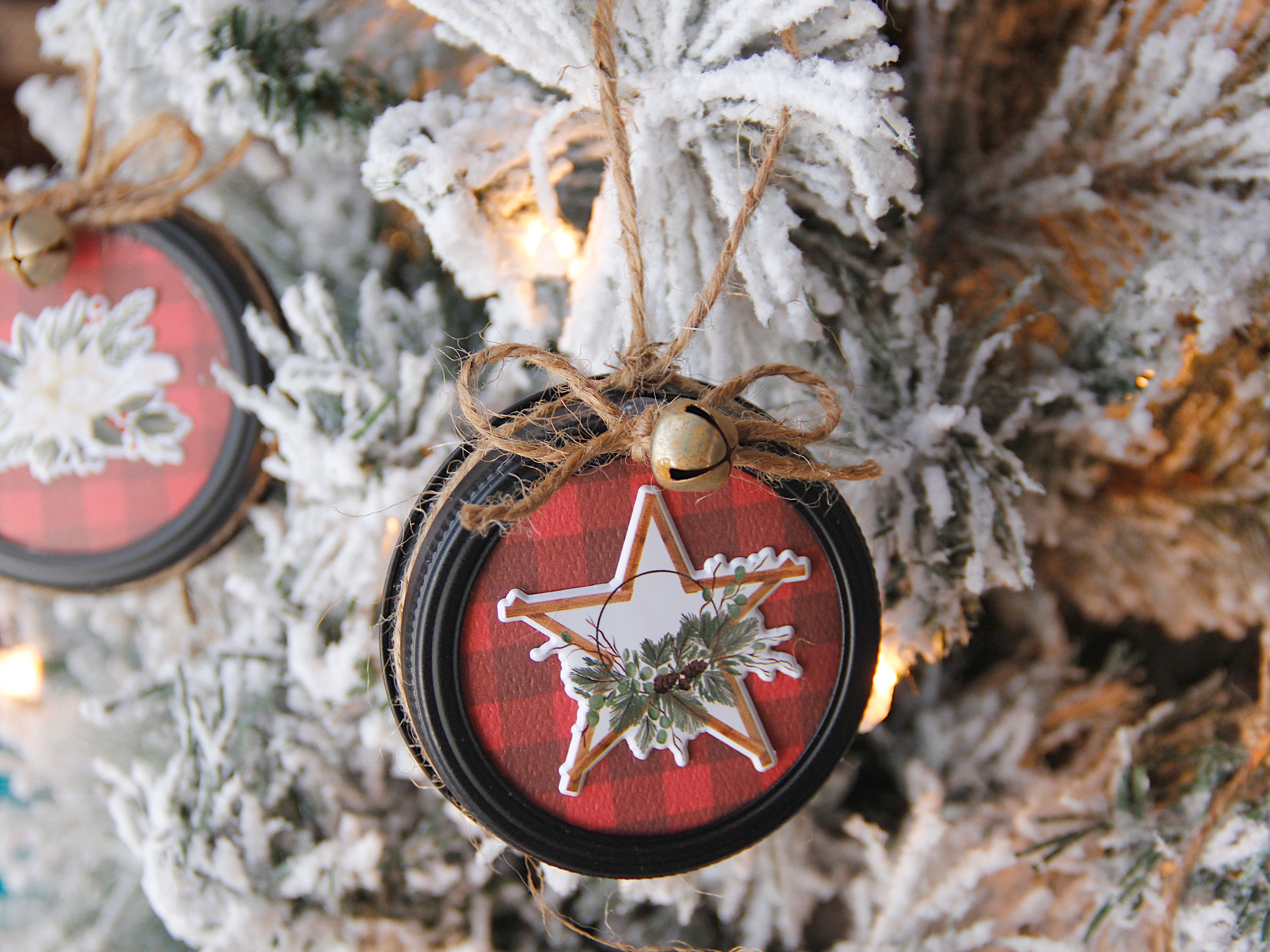 Farmhouse Mason Jar Lid Ornaments Country Christmas - Etsy