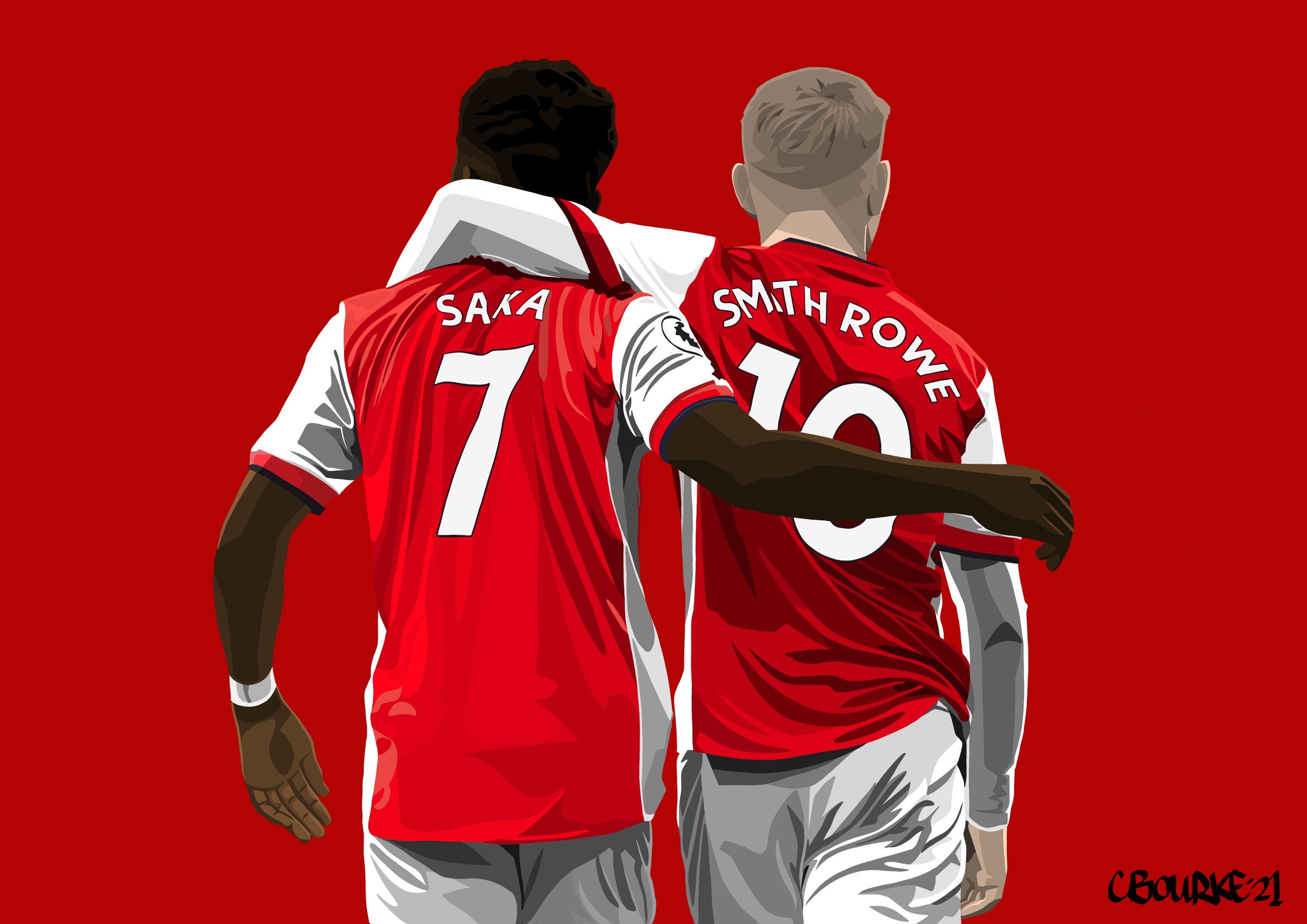 Saka and Emile Smith Rowe Print | Etsy