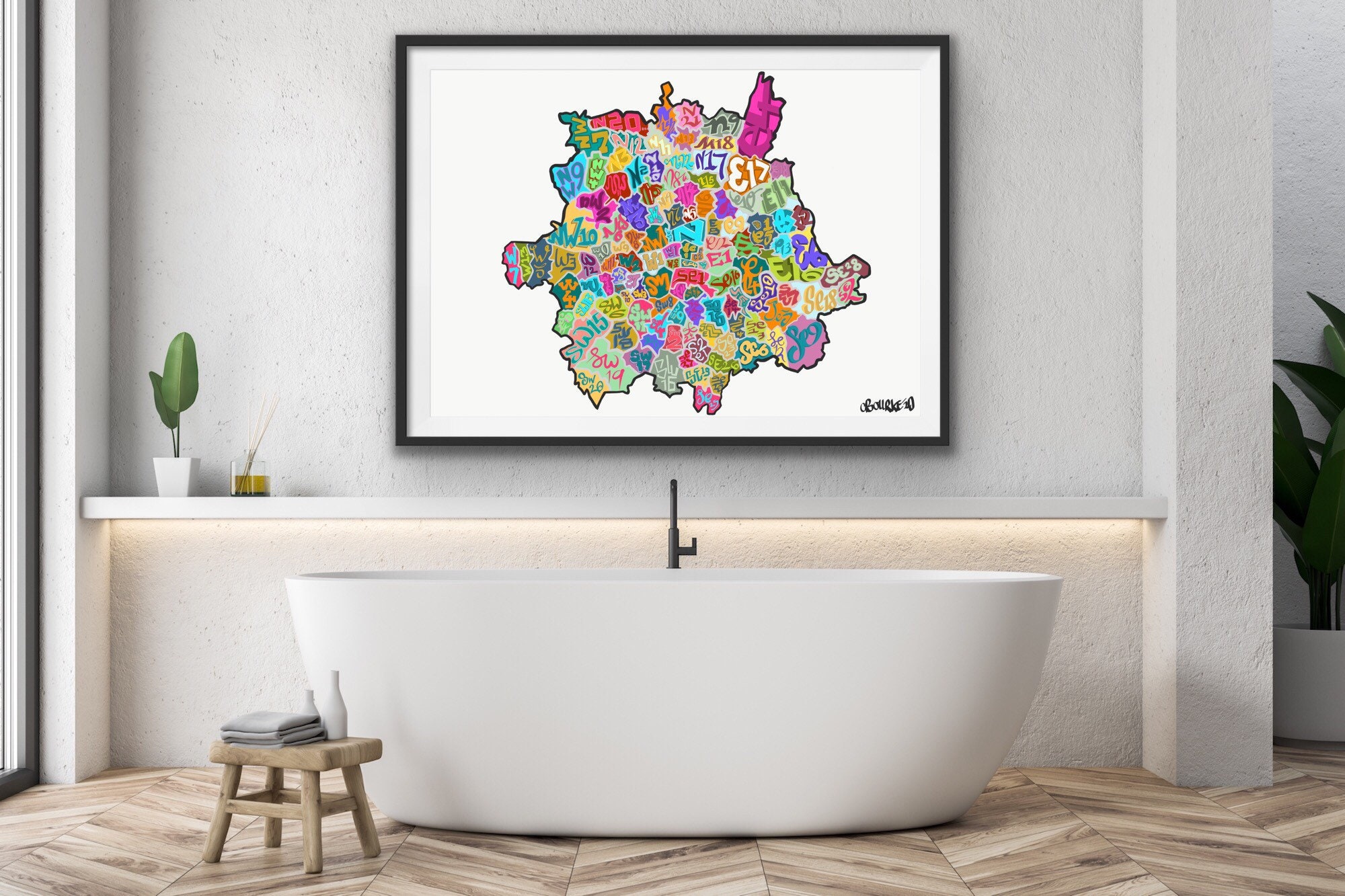 London Postcode Print - Etsy UK