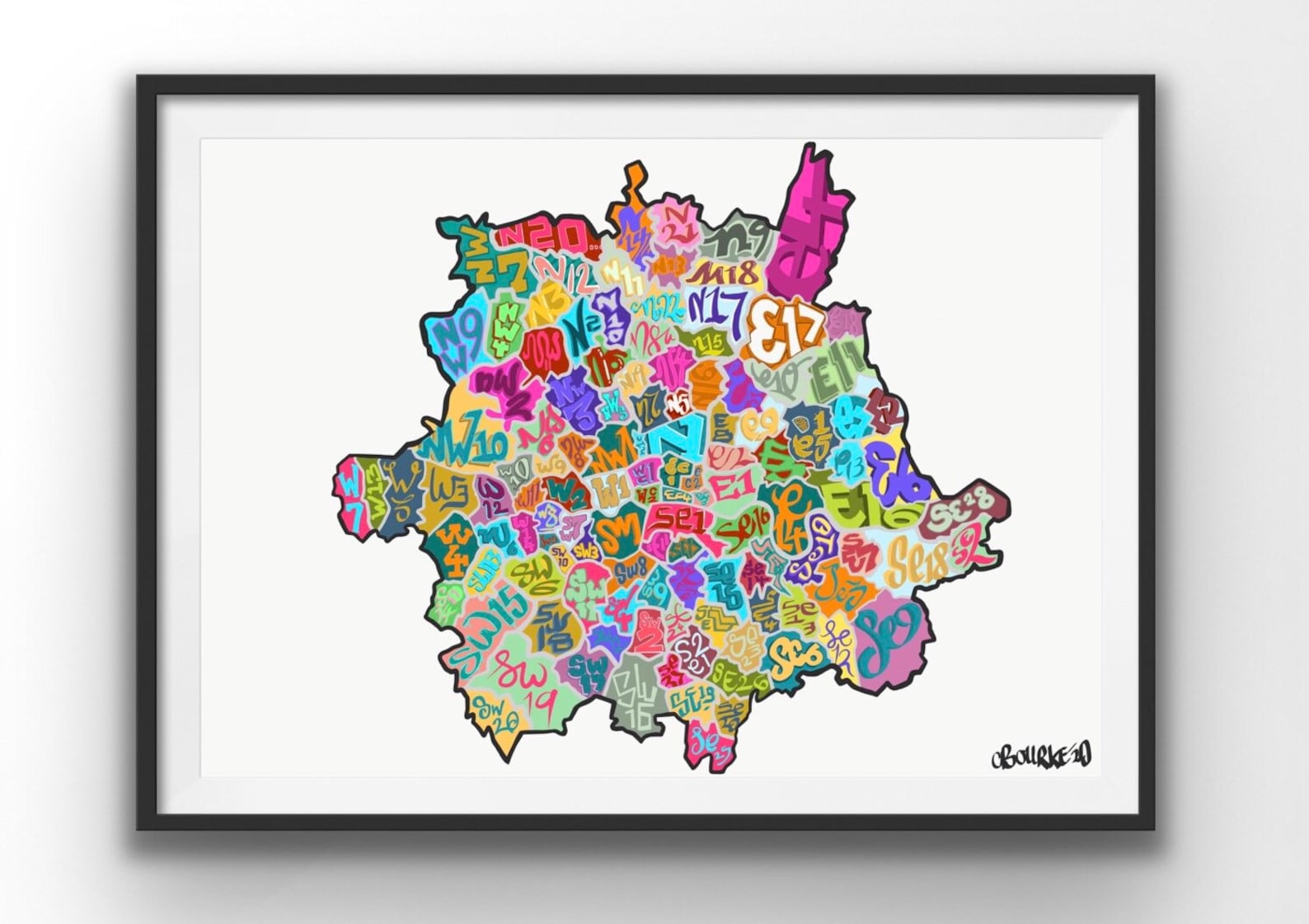 London Postcode Print - Etsy UK
