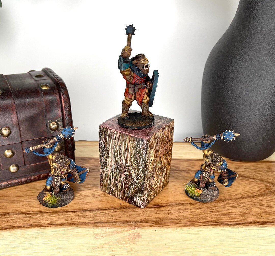 Display Plinth Base for Miniatures Figures Scenery Exhibition Wood ...
