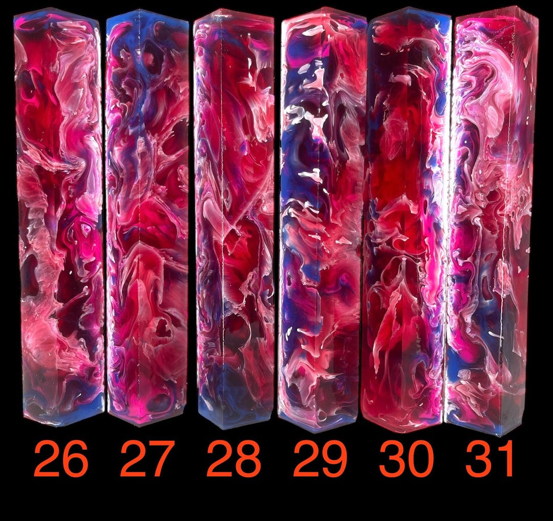 Pbbrick-214: Red Purple Blue White Pen Blank Diamond Painting Alumilite ...