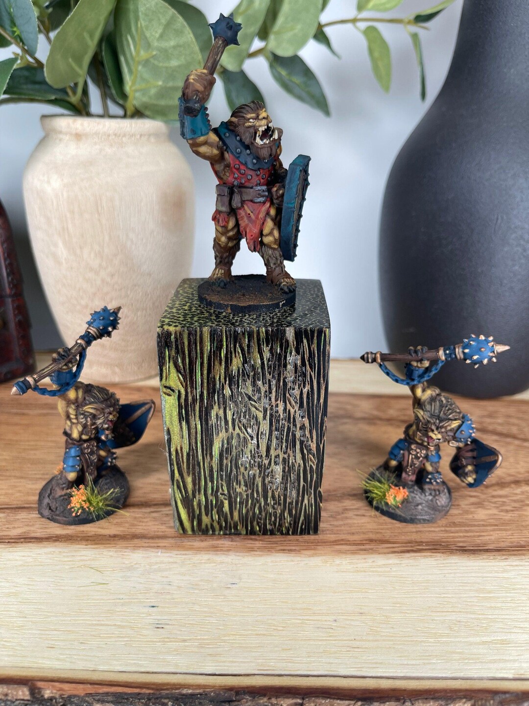 Display Plinth Base for Miniatures Figures Scenery Exhibition Wood ...