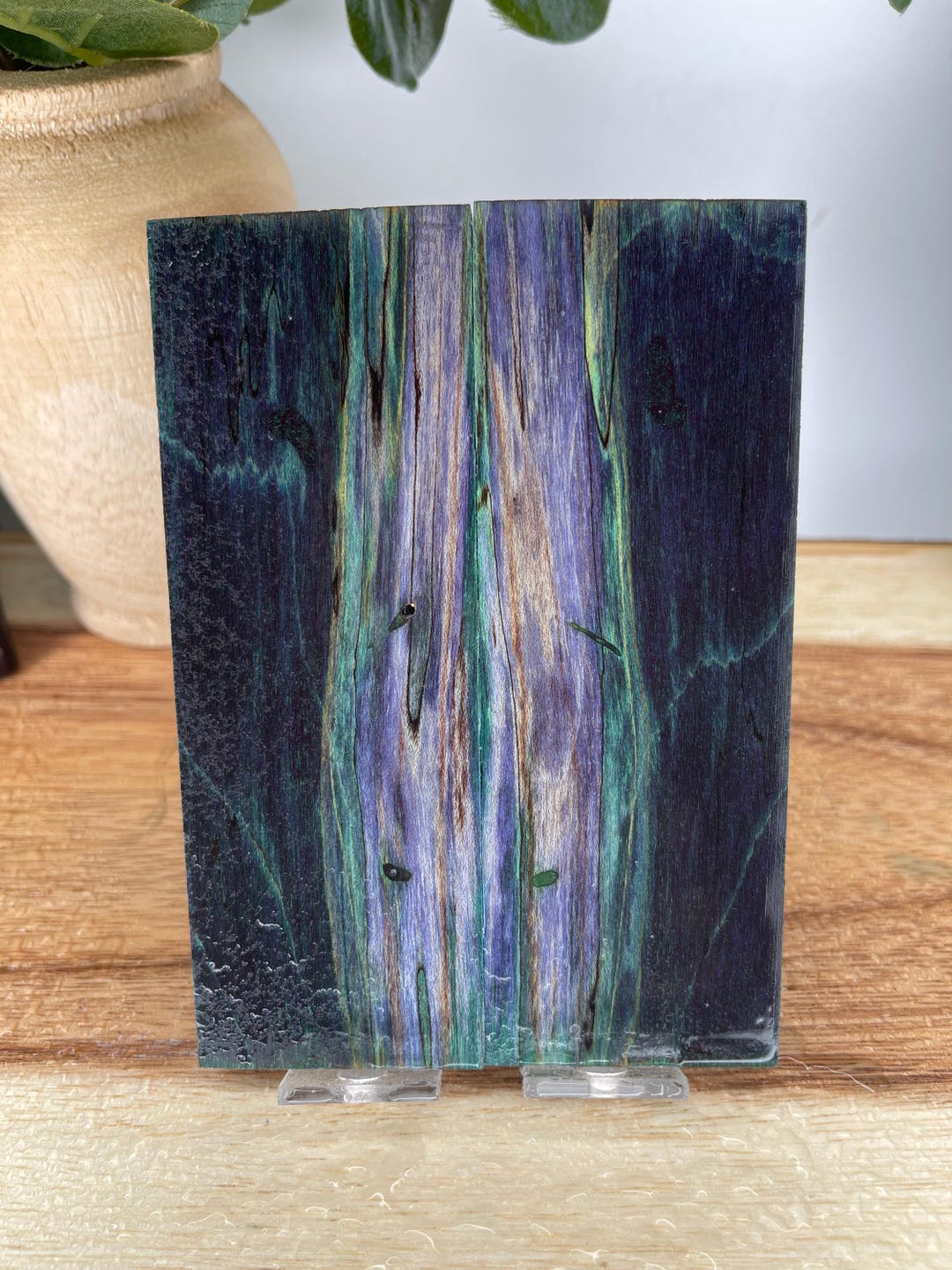 Knife Scales Black Purple Green Dye Stabilized Spalted Maple Wood Knife ...