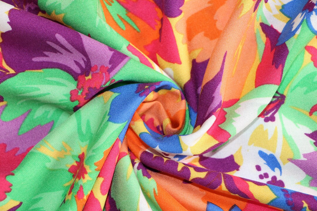 Rayon Fabric by the Yard, Floral Print Rayon Viscose Fabric for ...