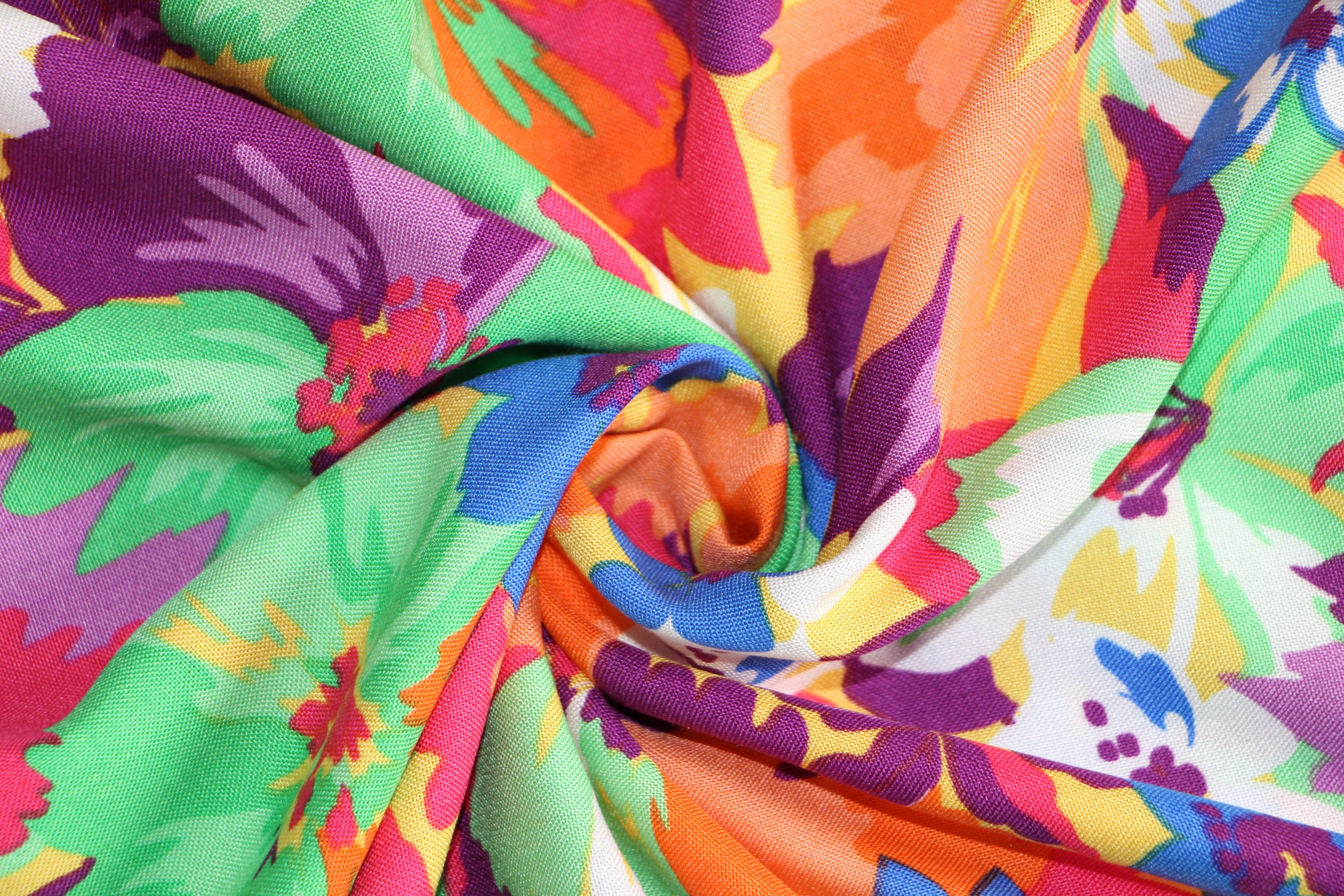 Rayon Fabric by the Yard, Floral Print Rayon Viscose Fabric for ...