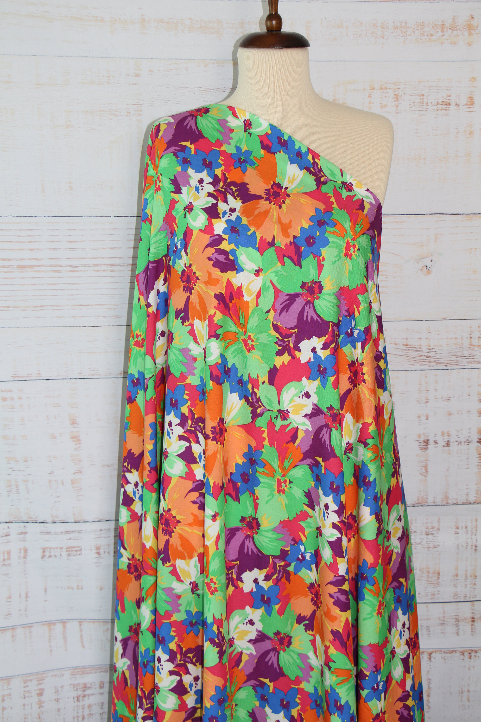 Rayon Fabric by the Yard, Floral Print Rayon Viscose Fabric for ...