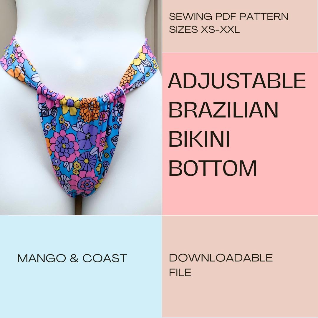 Adjustable Brazilian Bikini Bottom Sewing Pattern XS-XXL (PDF Pattern ...