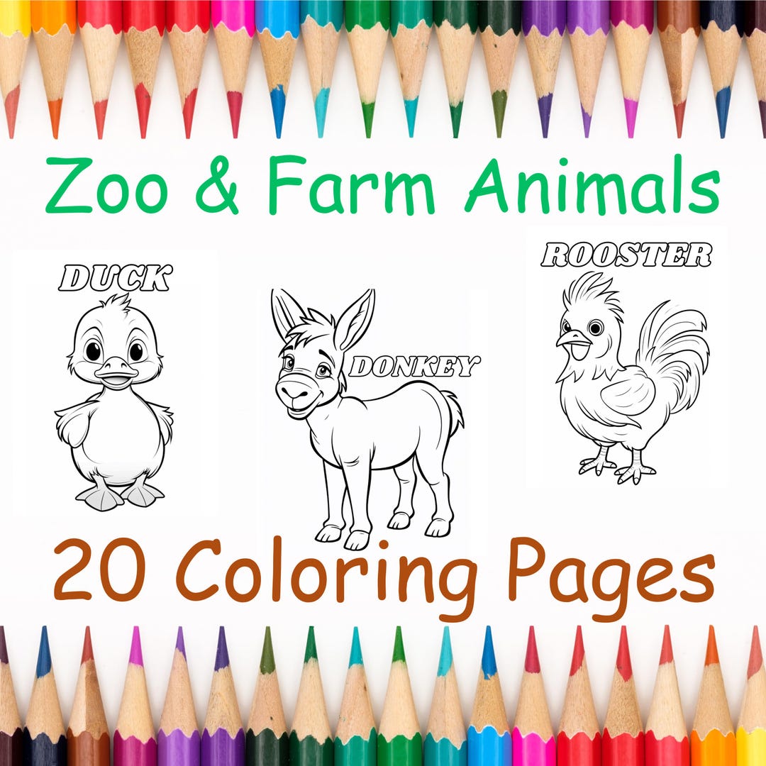 Farm and Zoo Animal Coloring Pages | Printable Animal Coloring Sheets ...