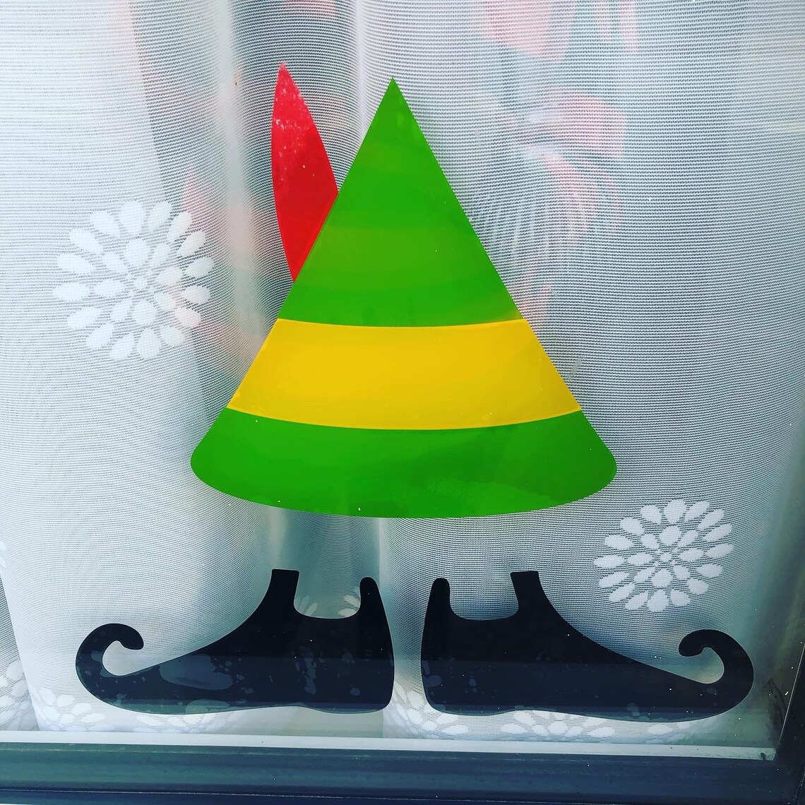Elf Window Sticker - Etsy UK
