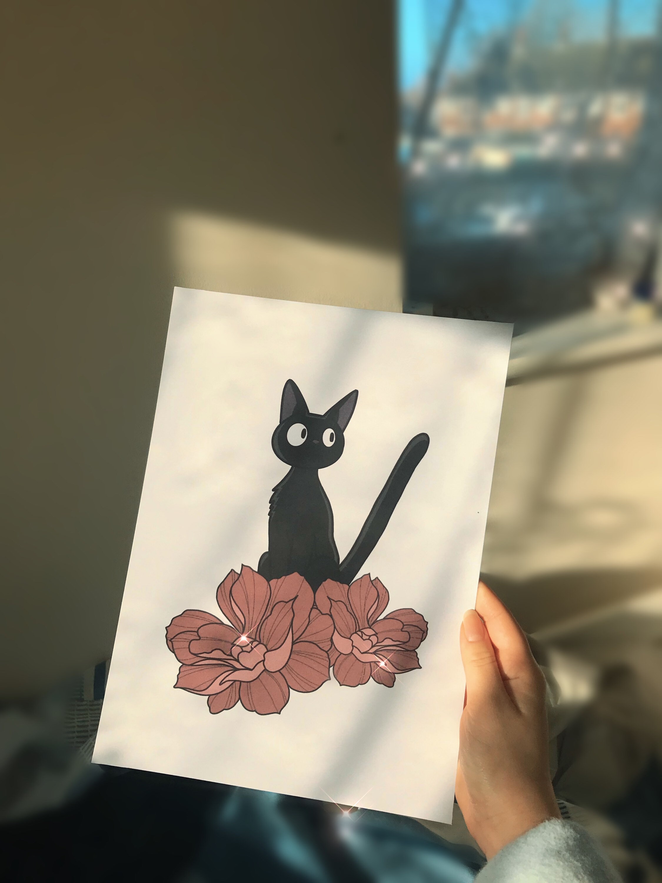 Jiji the Cat Print Kikis Deliver Service Wall Art Studio | Etsy