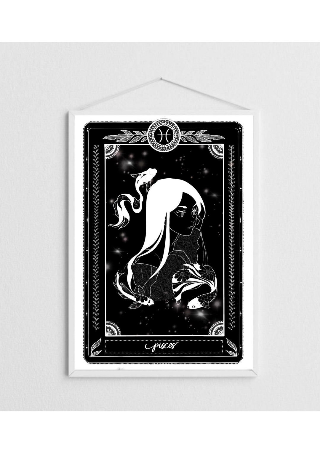 Pisces Zodiac Print Pisces Tarot Card Poster Zodiac Wall - Etsy UK