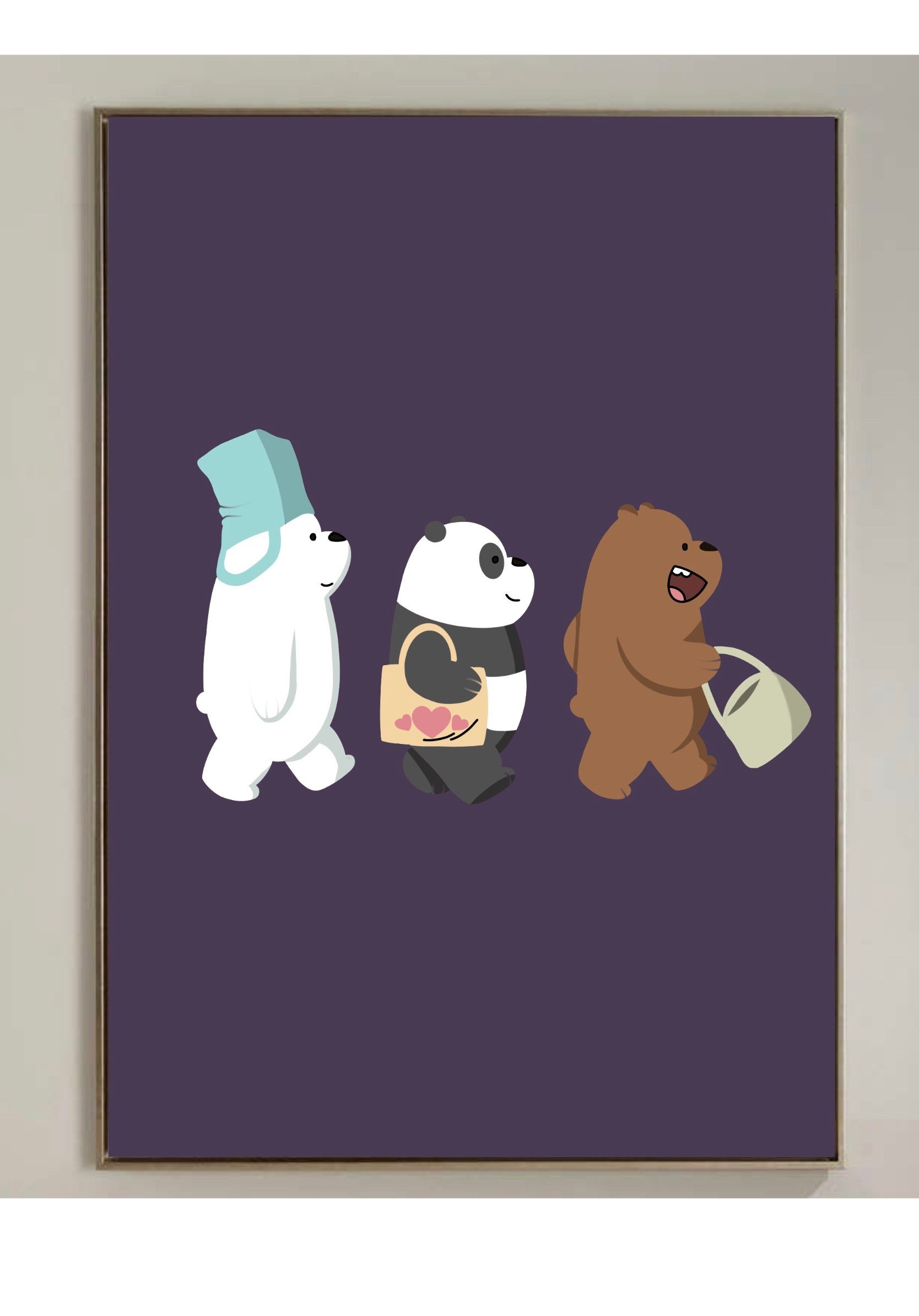 We Bare Bears Poster Grizzly Panda Ice Bear Character | Etsy