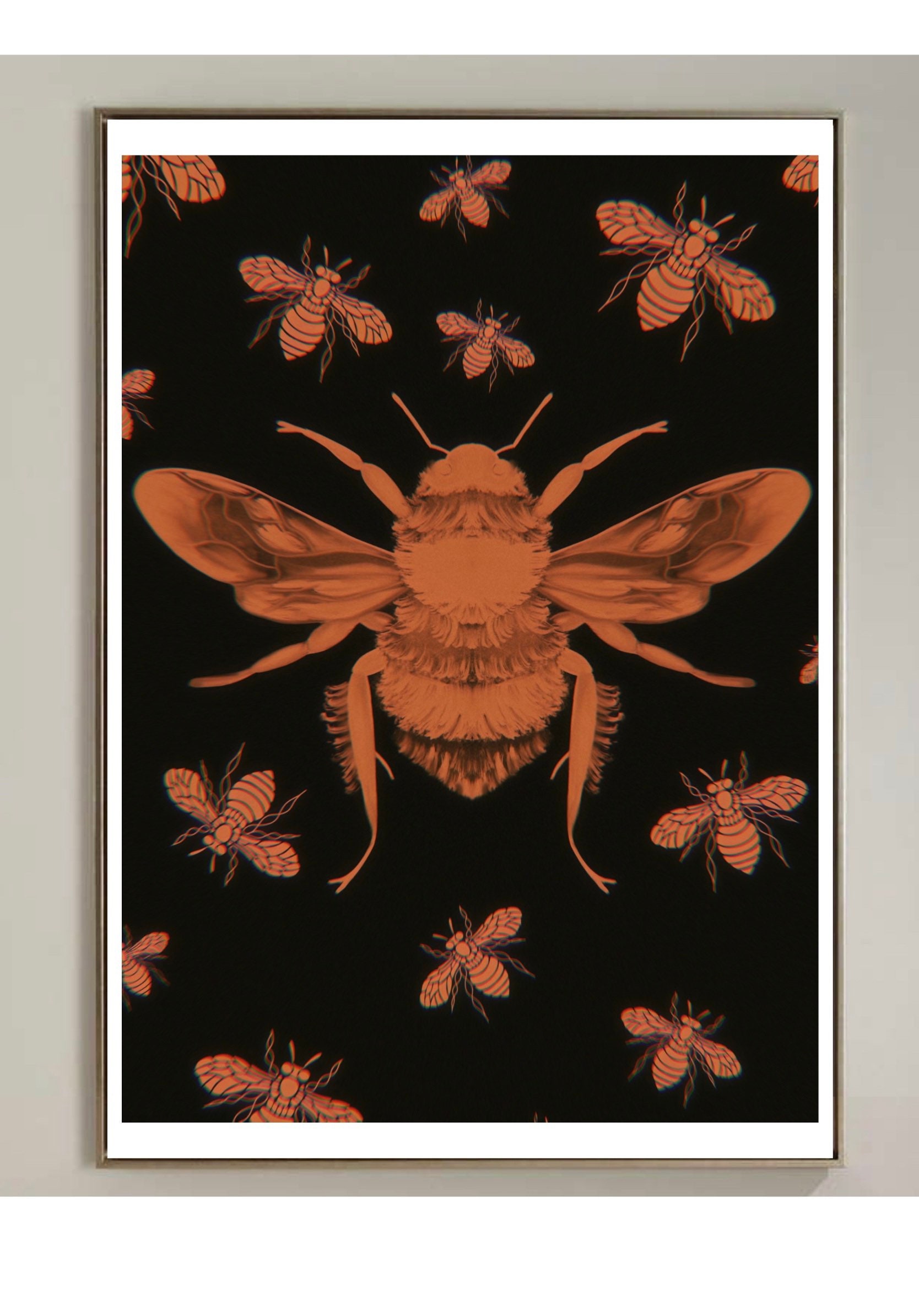 Bee Poster Bumble Bee Print Honey Wall Art - Etsy UK