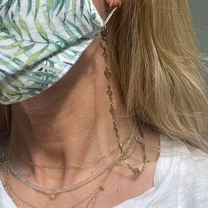 Antique Gold Tone Diamond Swirl Link Face mask chain | Etsy