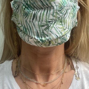 Antique Gold Tone Diamond Swirl Link Face mask chain | Etsy