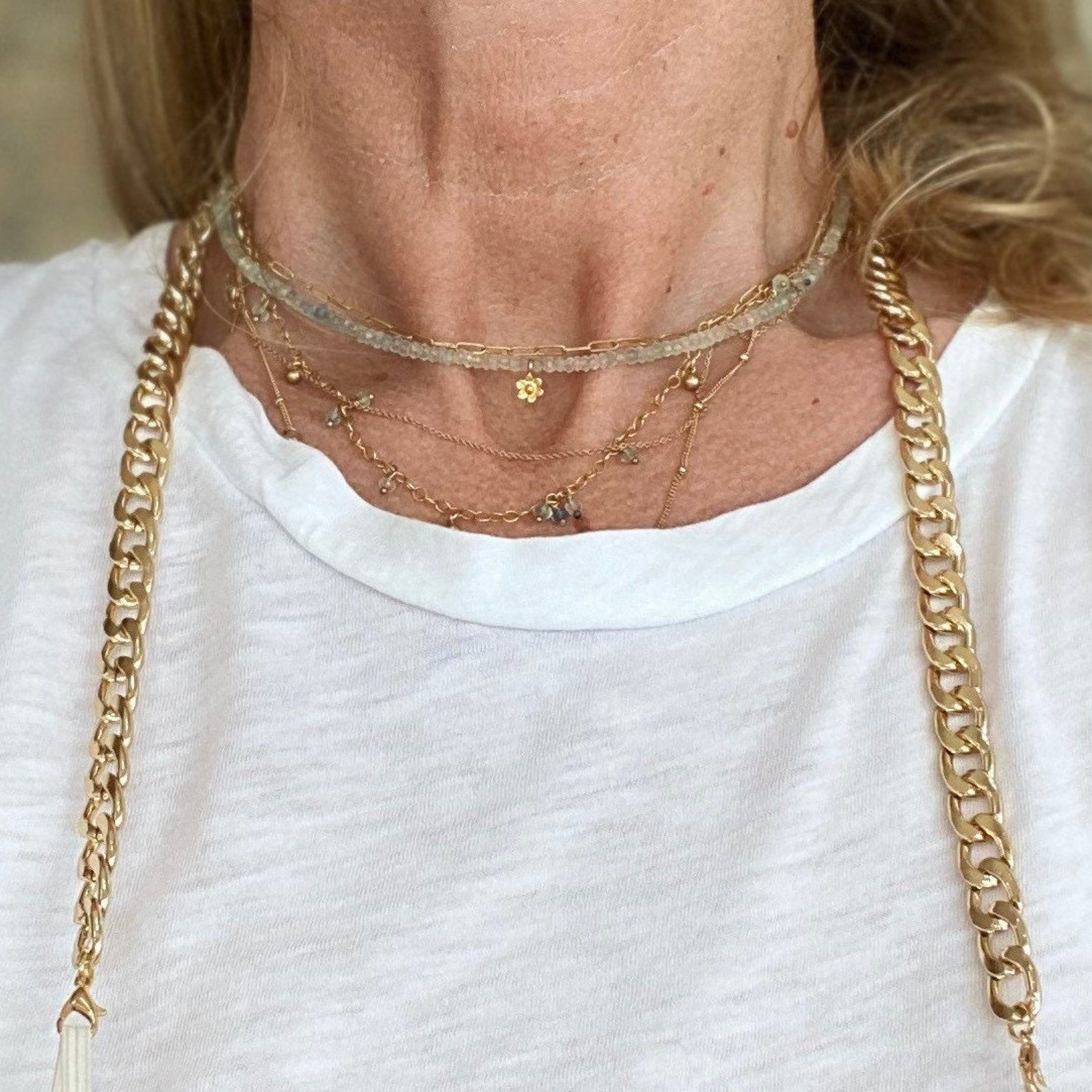 Gold Tone Chunky Link Glasses Chain Face Mask Chain Mask - Etsy