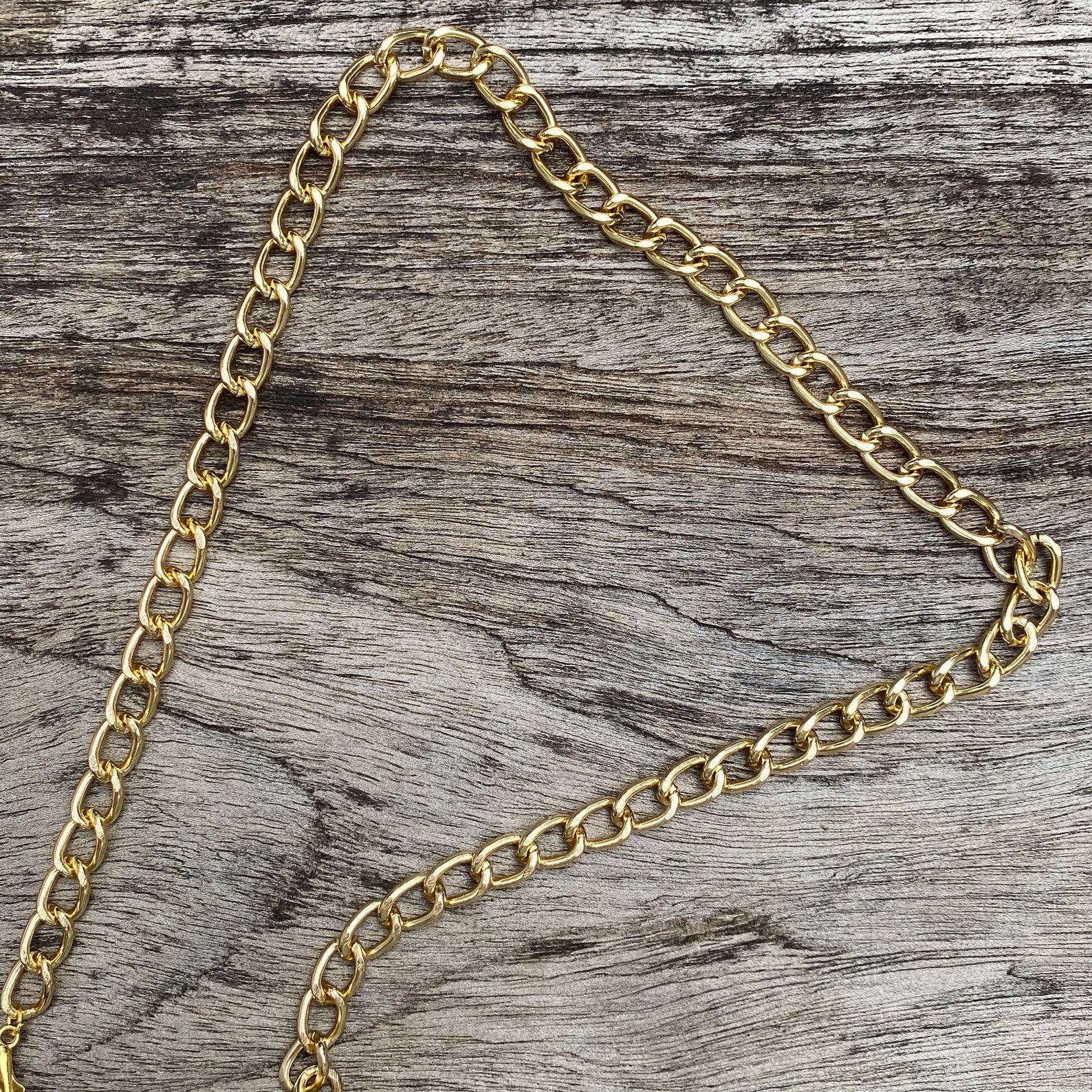 Gold Tone Medium Curb Chain Face Mask Chain Necklace Mask - Etsy
