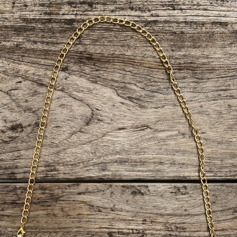 Gold Tone Medium Curb Chain Face Mask Chain Necklace Mask - Etsy