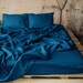Linen Bedding Set Azure Blue Color 1 Duvet Cover and 2 Pillow Cases - Etsy